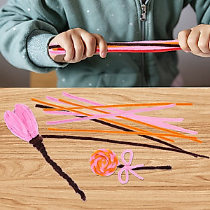 110 Pieces Orange Christmas Pipe Cleaners, Craft Pipe Cleaners, Pipe Cleaners Chenille Stem, Orange Pipe Cleaners Bulk, Art Pipe Cleaners for Creative Home Decoration Supplies Arts and Crafts Project