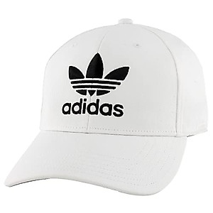 adidas Originals mens Icon Structured Precurve Snapback Cap Hat, White/Black, One Size US