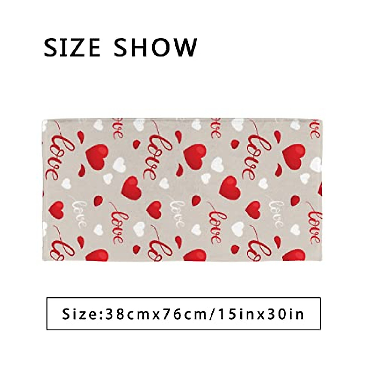 My Little Nest Hand Towels for Bathroom Elements Valentine's Day Hearts Absorbent Small Bath Towel Soft Kitchen Towels Fingertip Towel for Guest and Bar 30 x 15 inch