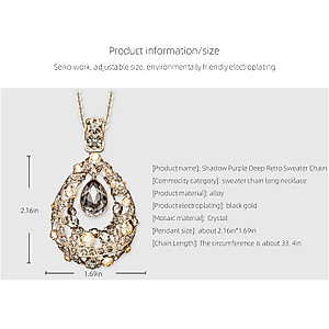 Qlady Long Pendant Necklace Sweater Chain Droplet Statement Necklace Jewelry Accessories Dressy Collocation for Women