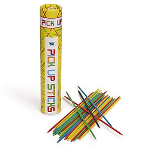 Point Games Pick Up Sticks Game: 30 Brightly Colored Plastic Pick up Sticks in Storage Can, for All Ages!