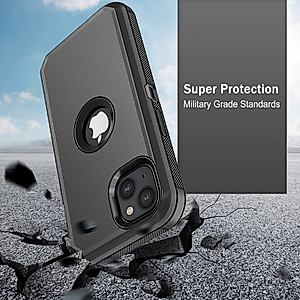 TASHHAR Phone Case for iPhone 14 Case,Heavy Duty Hard Shockproof Armor Protector Case Cover with Belt Clip Holster for Apple iPhone 14 6.1 5G 2022 Phone Case (Black)