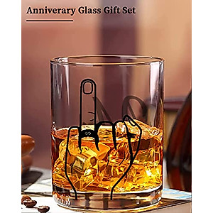Engagement Gifts for Couple- Wine and Whiskey Mr and Mrs Gifts,Wedding Gifts for Couple,Mr and Mrs Glasses,Unique Bridal Shower Gift for Bride