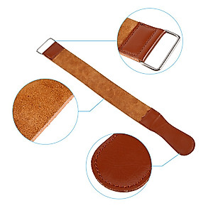 Barber Strop Leather, Leather Strop for Straight Sharpening and Smooth, Sharpening Strap,8.5" Straight Strops Cow Leather Sharpening Strap Straight Leather Strop
