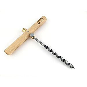 Woodowl BCH-Set 6-Piece Bushcraft Survival Auger Kit with T-Handle and 5 Auger Bits in Tool Roll