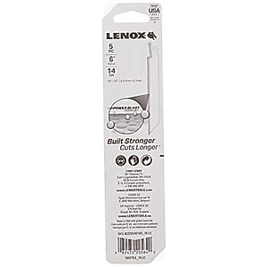 LENOX Reciprocating Saw Blades, Metal Cutting, 6-Inch, 14 TPI, 5-Pack (20564614R)