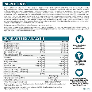 NutriSource Grain Free Dry Dog Food, Chicken and Peas, 26LB