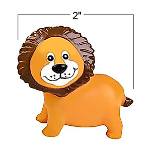 ArtCreativity Vinyl Zoo Animals, Pack of 12 Assorted Squeezable Toys, Safari Birthday Party Favors for Kids, Fun Bath Tub and Pool Toys for Children, Educational Learning Aids for Boys and Girls