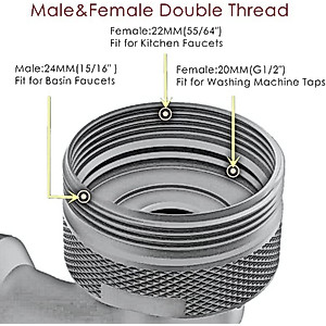 Holge 1080° Rotation Faucet Extender CUPC Aerator Universal Bathroom Rotatable Tap Nozzle Kitchen Sink Aerator with 2 Water Outlet Modes Oil Rubbed Bronze