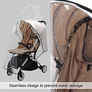 Baby Stroller Rain Cover, bemece Universal Stroller Accessory - Waterproof Windproof Travel Weather Shield Thick & Durable Protect from Dust and Snow with Breathable Ventilation Mesh Clear Visibility
