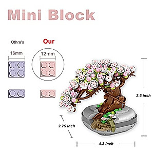 Baoswi Mini Sakura Bonsai Tree Building Blocks Set, Cherry Blossom Botanical Collection Set for Adults Teens, Home Decor Accessories, NOT Compatible with Lego (426 Pcs)