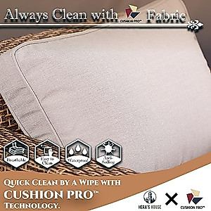 HERA'S HOUSE Wicker Patio Sofa, 3-Seat Heavy Duty Outdoor Couch, Deep Seat High Back with Thick Cushions, All Weather Furniture for Lawn Garden Backyard