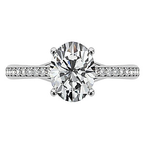 10K Solid White Gold Handmade Engagement Rings, 2 CT Oval Cut Moissanite Diamond Solitaire Wedding/Bridal Ring for Women/Her, Minimalist Ring Anniversary Ring Gifts (4)