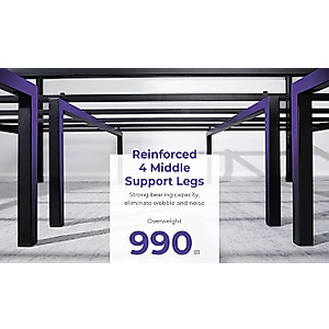 GreenForest Full Size Bed Frame with Headboard and Footboard Heavy Duty Supports Mattress Foundation, No Box Spring Needed, Black