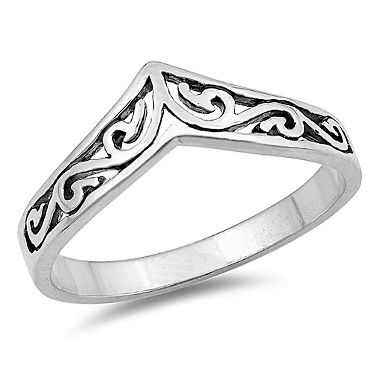 Sterling Silver Women's Celtic Design Cute Ring Promise 925 Band 8mm Size 8