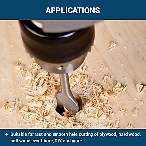 Benchmark Abrasives 3/4" x 6" Spade Drill Bit with Quick-Change Hex Shank Hole Cutter for Woodworking, Drilling, High-Speed Steel Paddle Flat Bits (3/4" x 6")