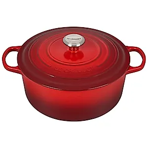 Le Creuset Enameled Cast Iron Signature Round Dutch Oven, 7.25 qt., Cerise