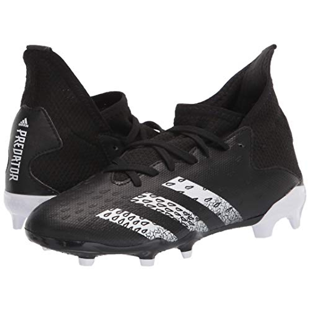 adidas Firm Ground Predator Freak .3 Soccer Shoe (boys) Black/White/Black 6 Big Kid