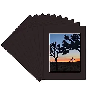 skyDrama 8x10 Black Picture Mats with Core Bevel Cut Frame Mattes for 5x7 Pictures- Pack of 10