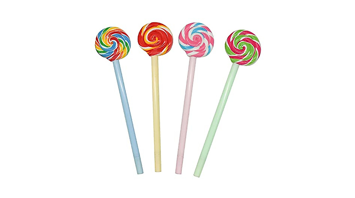 Maydahui 12PCS Rainbow Lollipop Pens for Fun Writing