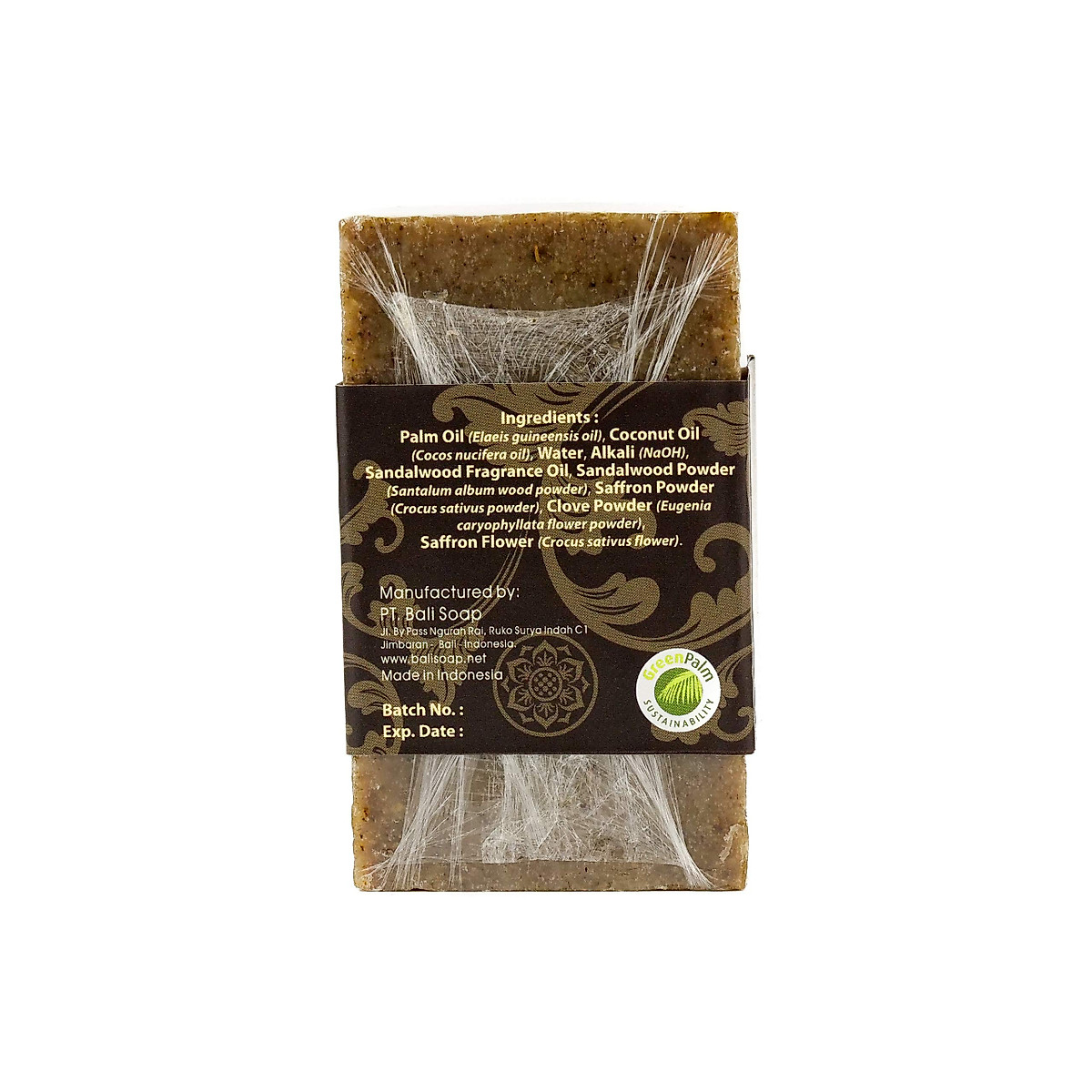 Bali Soap - Sandalwood Natural Soap - Bar Soap for Men & Women - Bath, Body and Face Soap - Vegan, Handmade, Exfoliating Soap - 3 Pack, 3.5 Oz each