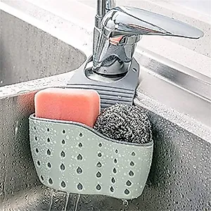 1pcs Sponge Holder for Kitchen Sink Kitchen Organizer Soap Sponge Drain Rack Kitchen Sink Sponge Holder Dish Drainer Portable Hanging Drain Basket Kitchen Sink Accessories Kitchen Accessory