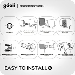 Blink Mini Camera Wall Mount Bracket with Protective Case，Weather Proof 360 Degree Protective Adjustable Indoor/Outdoor Small Mount Accessories(1 Pack White，Camera not Included)