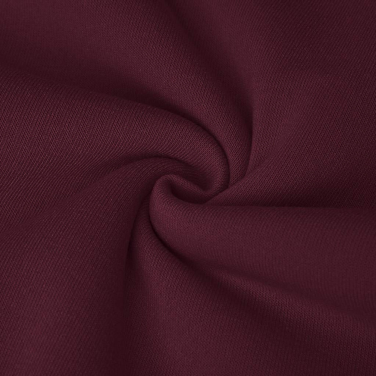 Women Casual Hoodies Hooded Sweatshirts Long Sleeve Hooded Pullover with Front Pocket Solid Pullover Hoodies Wine