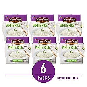 Annie Chun's - Cooked White Sticky Rice: Instant, Microwaveable, Gluten Free, Vegan, Low Fat and Delicious, 7.4 Oz (Pack of 6)