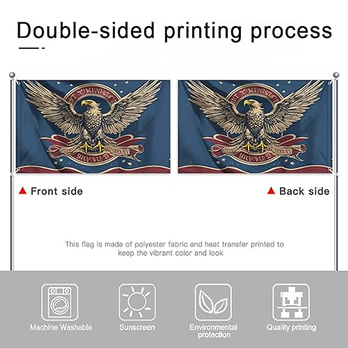 Custom Flag 3 x 5 Ft Personalized Flags Add Your Own Photo Print Text Double Sided for Outside Room Decor