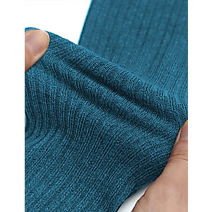 COOFANDY Mens Long Sleeve Polo Shirt Knit Pullover Golf Tops Sweater T Shirts Blue