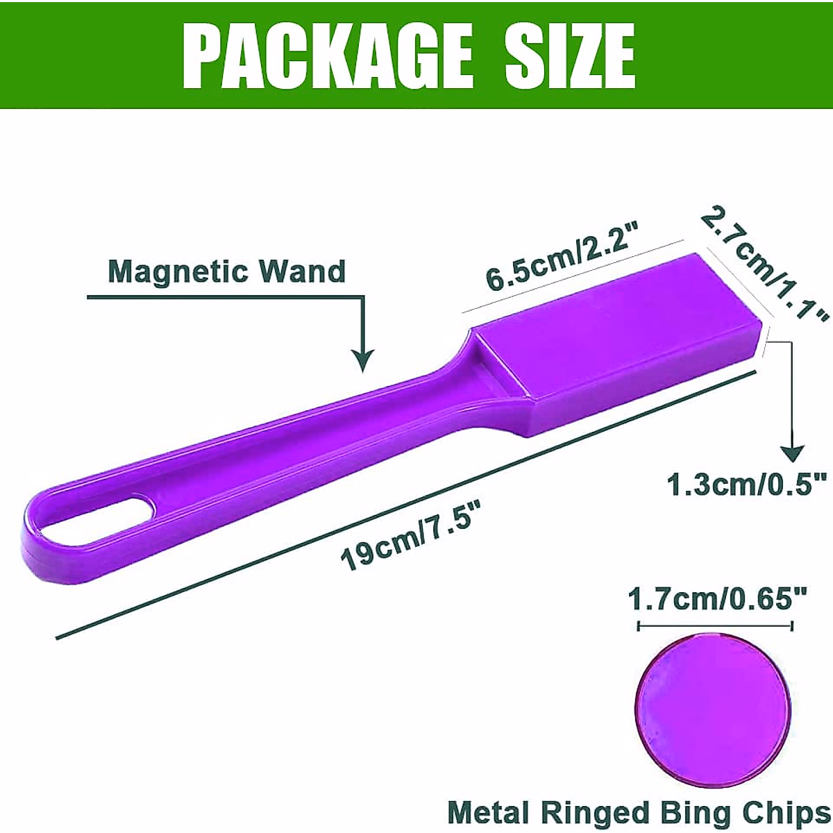 Dacefloy Magnetic Bingo Wand with Metal Ringed Chips for Counting School/Game Chips Plastic Markers Education STEM Tool for Students