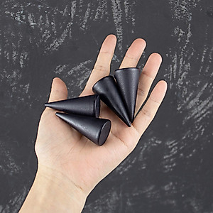 AUEAR, 10 Pack Wood Cone Ring Holder Finger Jewelry Display Stand DIY Craft Wooden (Black, Vertical Shaped)