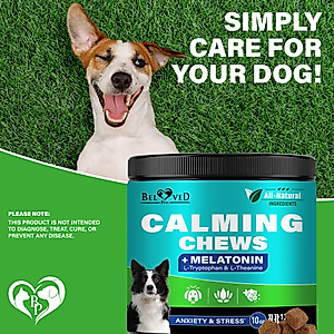 Hemp Calming Chews for Dogs & Puppy-Pet Separation Anxiety Relief Treats & Calm Aggressive Behavior - Melatonin Anti Stress Treatment Help with Thunder, Sleep Aid - Made in USA (Bacon (For Dogs))
