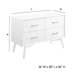 Classic Brands Canton 4 Drawer Wood Dresser - White
