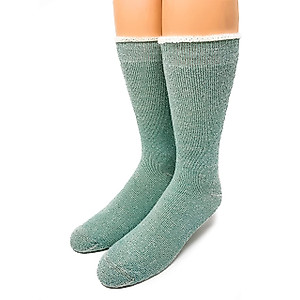 WARRIOR ALPACA SOCKS - Koze Kick Back Terry Lined Pure Alpaca Wool Socks For Men and Women (Large, Pine Green)