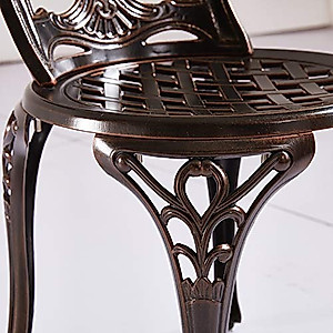 2pcs Crown Chair Needs Assembly Cast Aluminium Table and Chair Sets Outdoor Garden Patio Furniture Bistro Set Weatherproof with Timeless Design