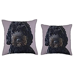 Black Cockapoo Dog Throw Pillow, 18x18, Multicolor
