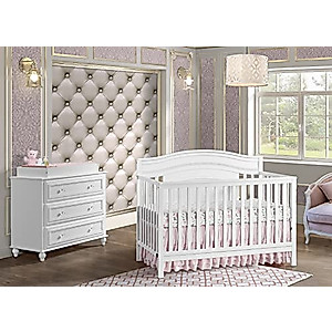 Oxford Baby Briella 4-in-1 Convertible Crib, White, GreenGuard Gold Certified