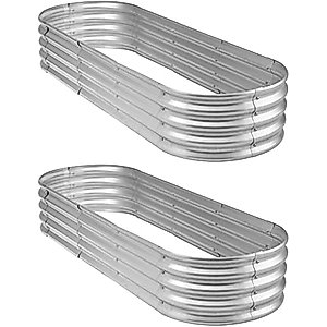 6 ft. x 2 ft. - 2pk Raised Garden Bed Metal Elevated Planter for Vegetable Flower Herb