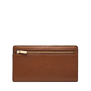 Fossil Women's Liza Leather Wallet Slim Minimalist Bifold, Brown (Model: SL7891G200)