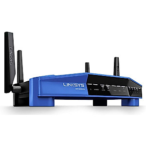 Linksys WRT3200ACM: AC3200 Dual-Band Gigabit Wi-Fi Router, Beamforming Tri-Stream Wireless Signal, Ethernet Ports, MU-MIMO (Black, Blue)