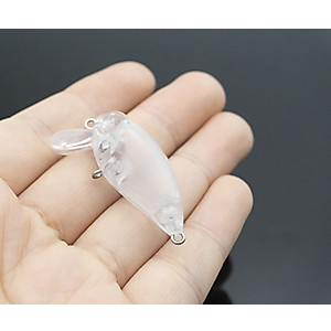 10PCS Unpainted Lure Blanks 2.9g 4cm with 6mm Free Fishing Eye Crankbait Simulation Blank Body Clear Hard Baits Trout Salmon Minnow Lure Popper Lures Topwater Freshwater 8263 6mm