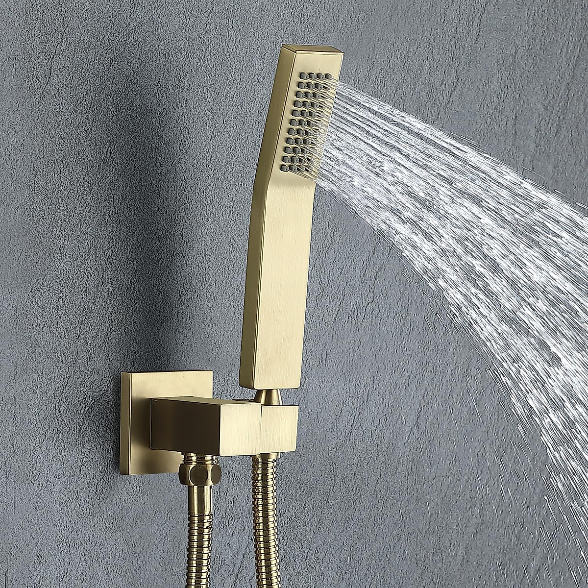 JOYWELL Shower Faucet Brushed Gold Shower Fixtures 8 Inches Rain Shower and Handheld Shower Combo set,2-Function Shower System Included Shower Trim Kit