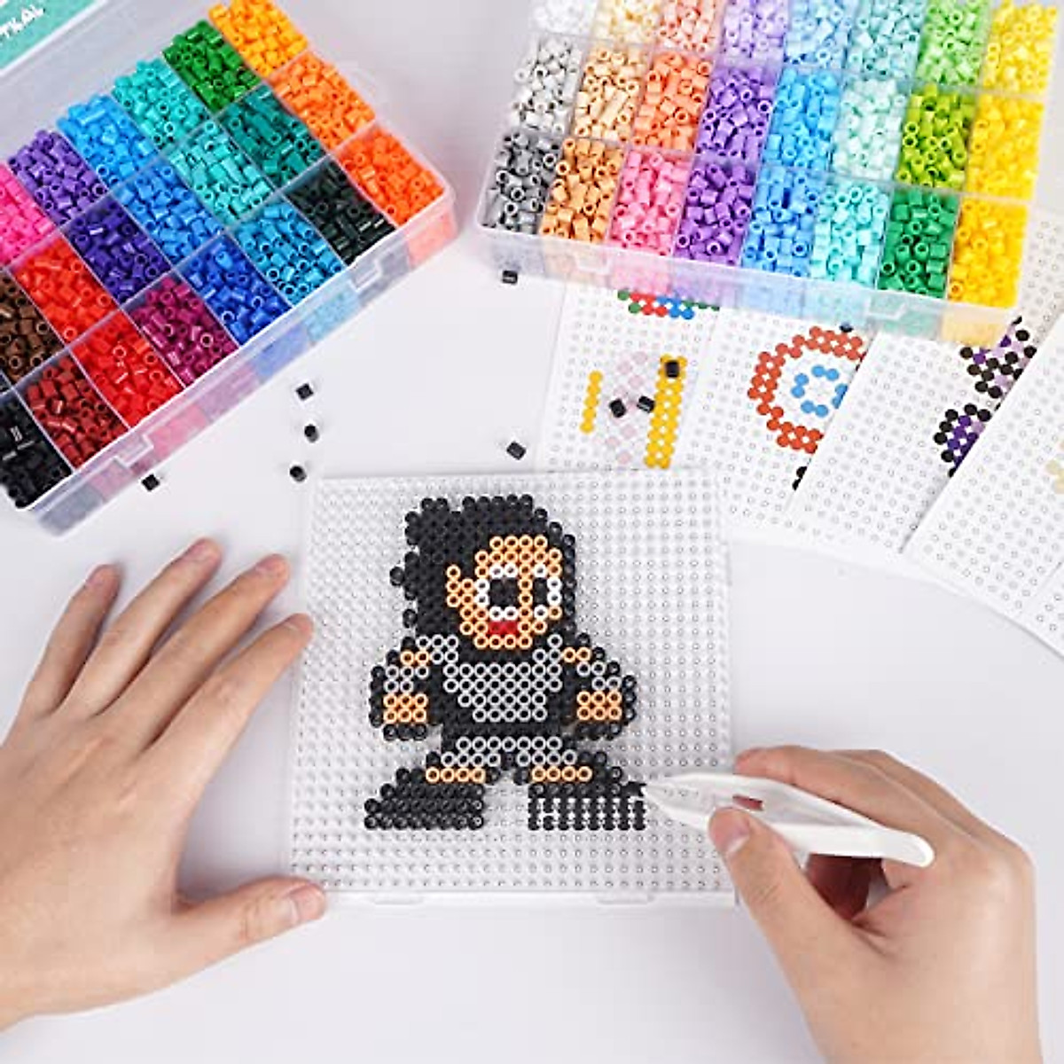 Artkal Fuse Beads 9,600 48 Colors Fusion Beads 5mm Melting Beads Sorted Beads 2 Boxes