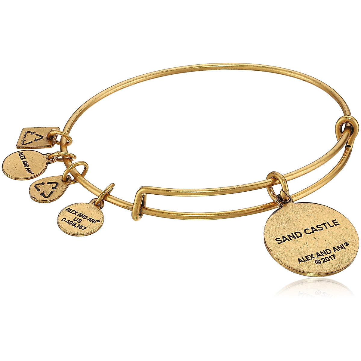 Alex and Ani Sand Castle EWB Rafaelian Gold Bangle Bracelet