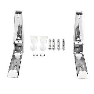 Kitchen Storage Rack -Mounted Telescopic Stainless Steel Shelf with Folding Bracket for Microwave Stand and Space-Saving Organizer