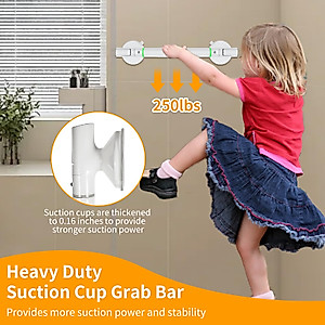 Shower Handle 18 Inch Grab Bars for Bathtubs and Showers Suction Bar Handles - Thickened Suction Cup Heavy Duty Safety Bathroom Rails Aid for Seniors, Elderly, Handicap - Wall & Toilet Support (1pack)
