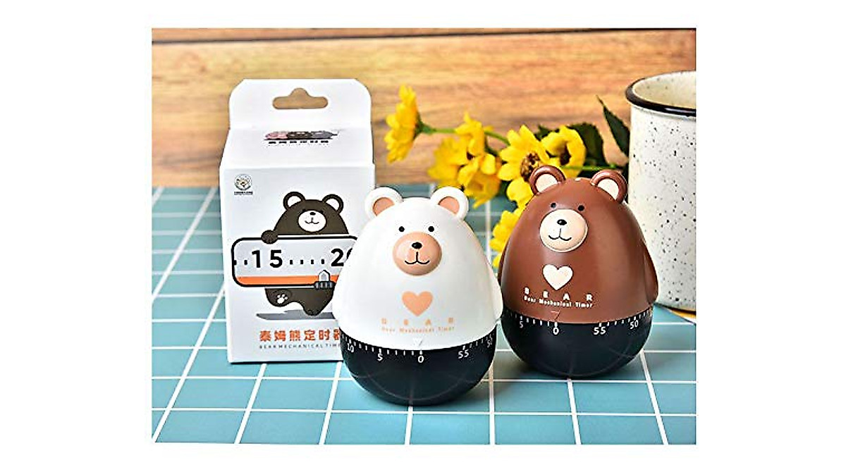Cute Cartoon Bear Kitchen Timer - 60 Minutes Mechanical