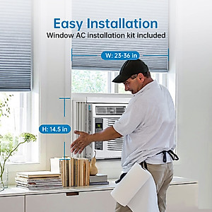 Adoolla 6,000 BTU Turbo Fast Cooling Up to 250 Sq.Ft. Flexible Opening(T Design), AC Unit with Remote & APP Control, Easy Install Kit, Auto Restart, 24H Timer Window Air Conditioner, White